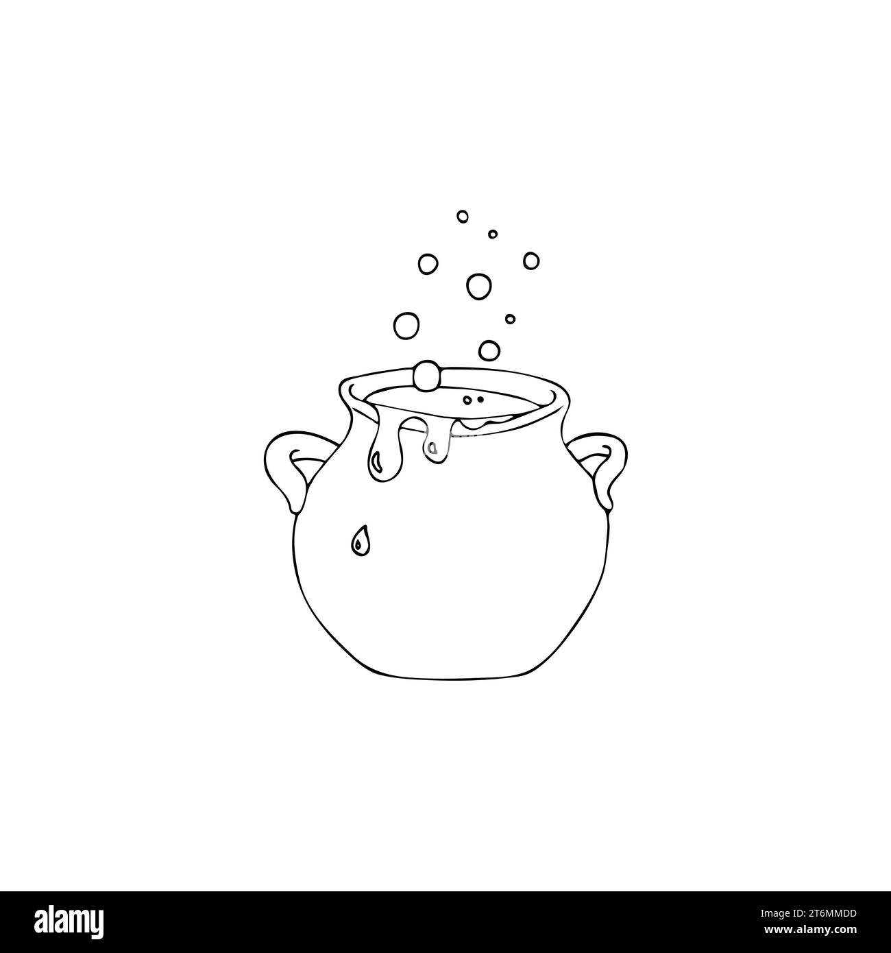 Witch pot sketch. Pan for witchcraft, alchemy. ?ooking utensil vector ...