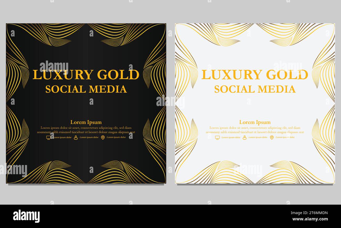 luxury golden floral social media post template design Stock Vector ...