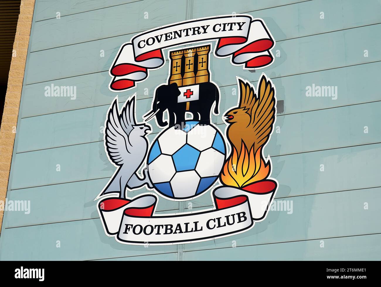 A general view of the Coventry City logo at the stadium ahead of the ...