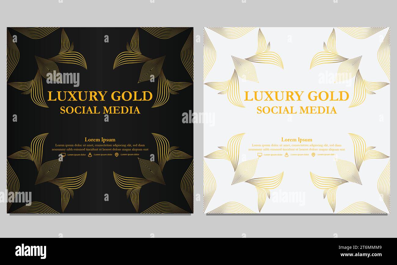 luxury golden floral social media post template design Stock Vector ...