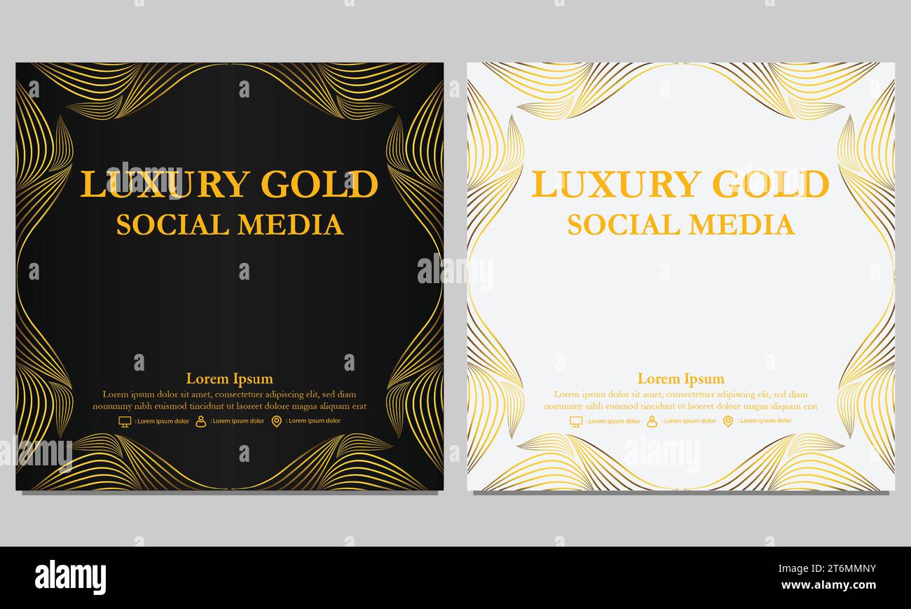 luxury golden floral social media post template design Stock Vector ...