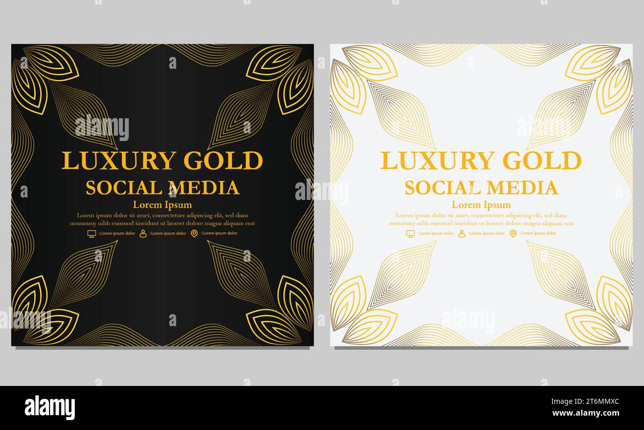 luxury golden floral social media post template design Stock Vector ...