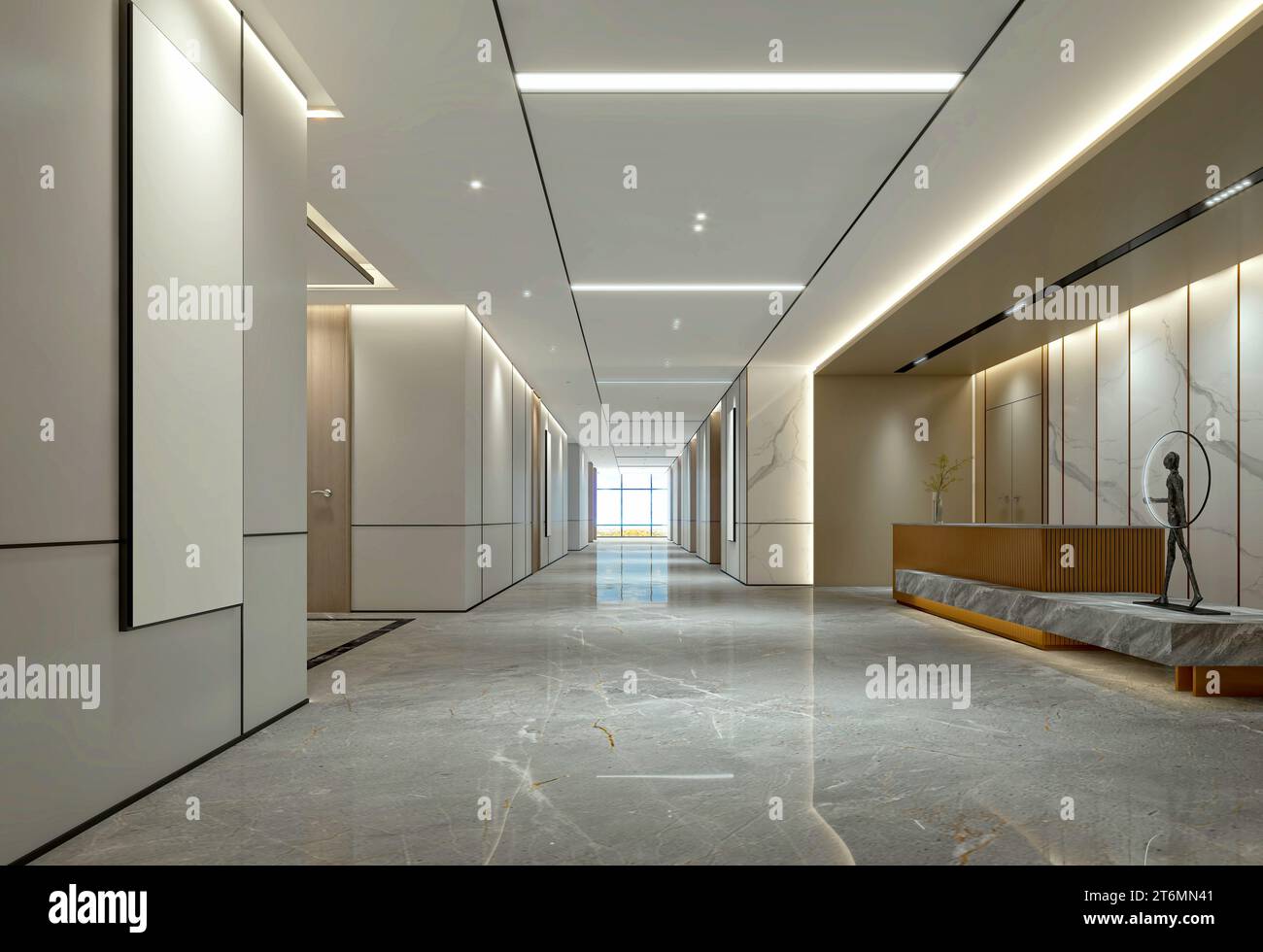 3d render of building interior lobby reception Stock Photo - Alamy