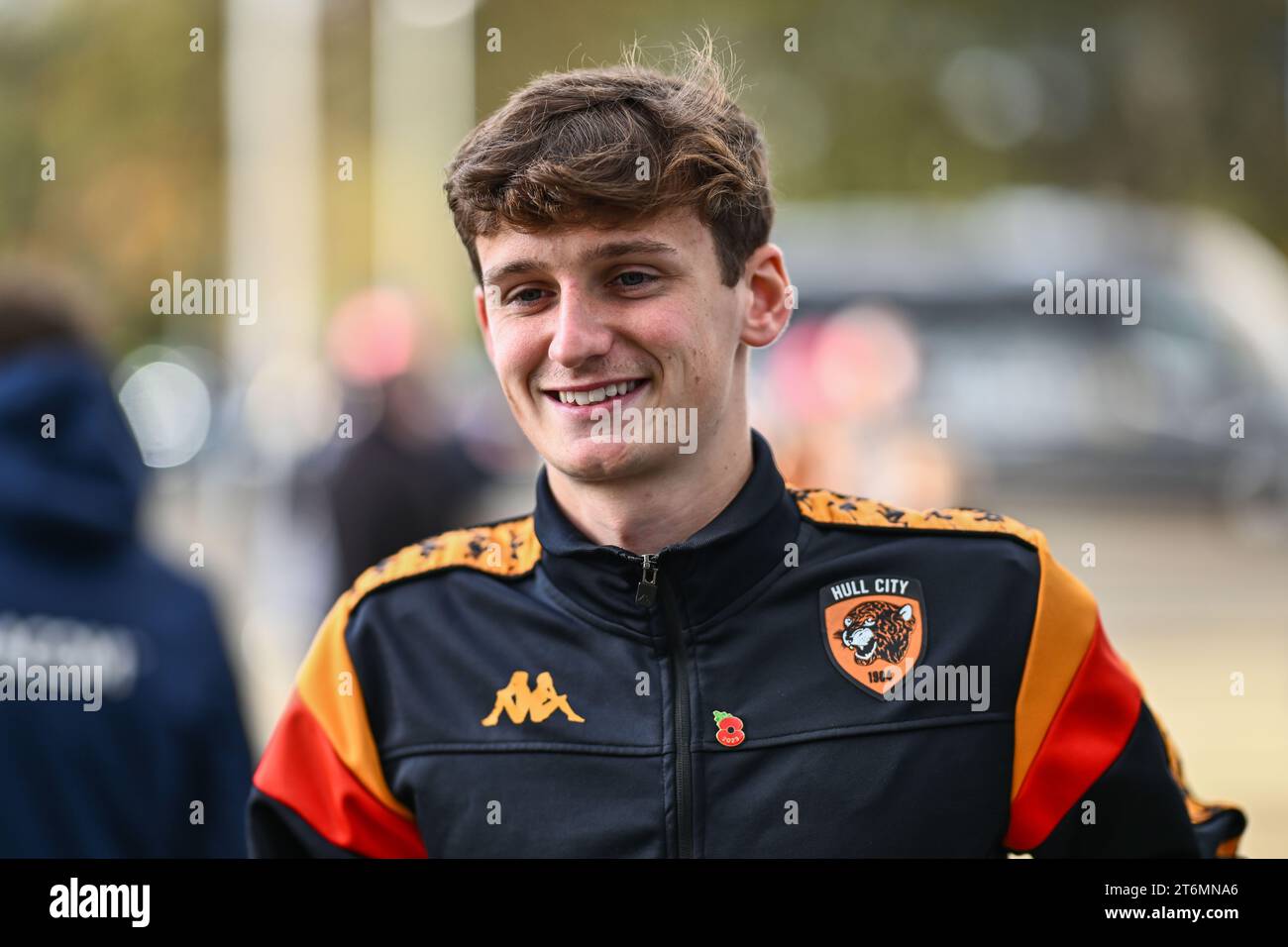 Tyler Morton #15 of Hull City arrives ahead of the Sky Bet Championship ...