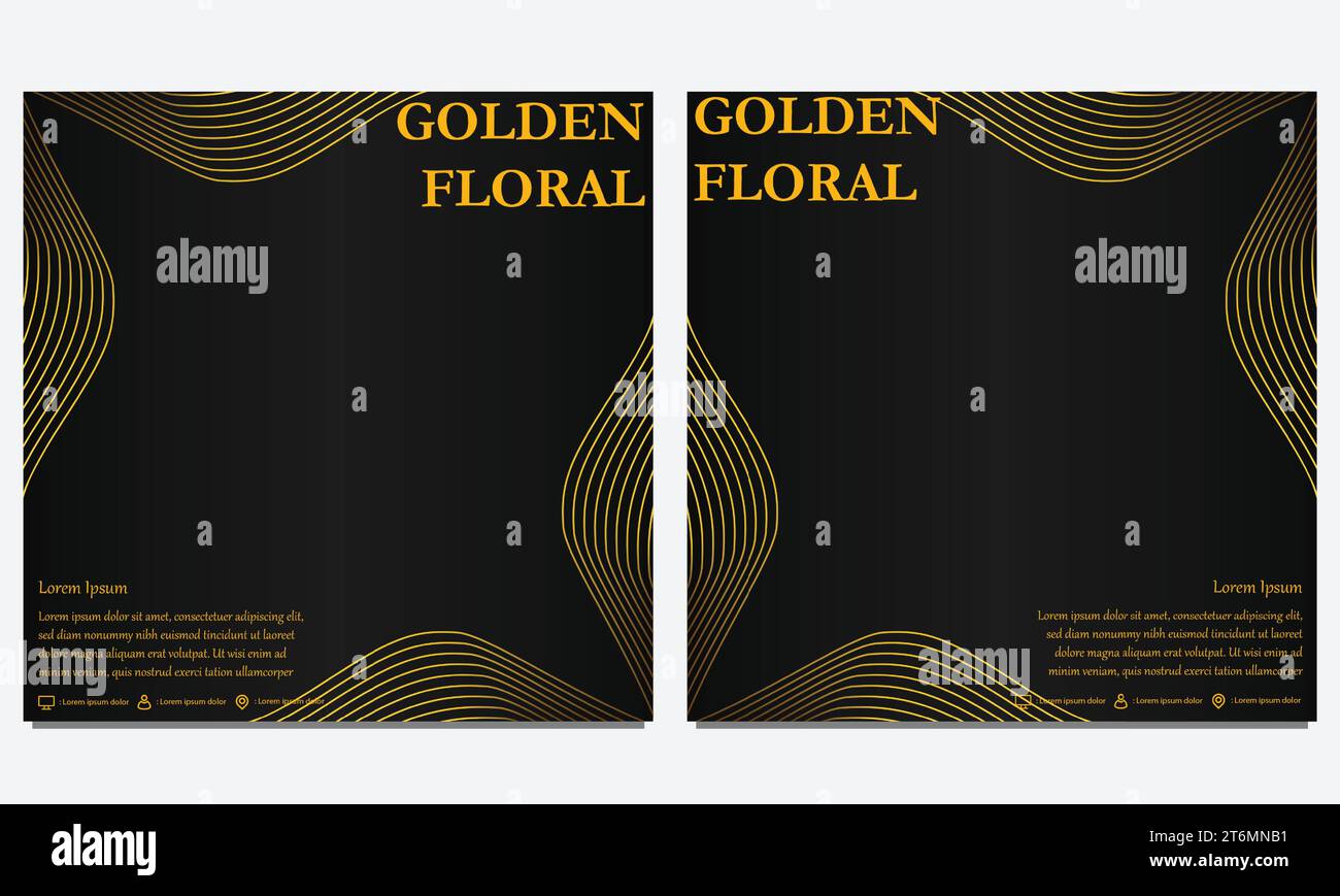 set of luxury gold floral social media post template. suitable for ...