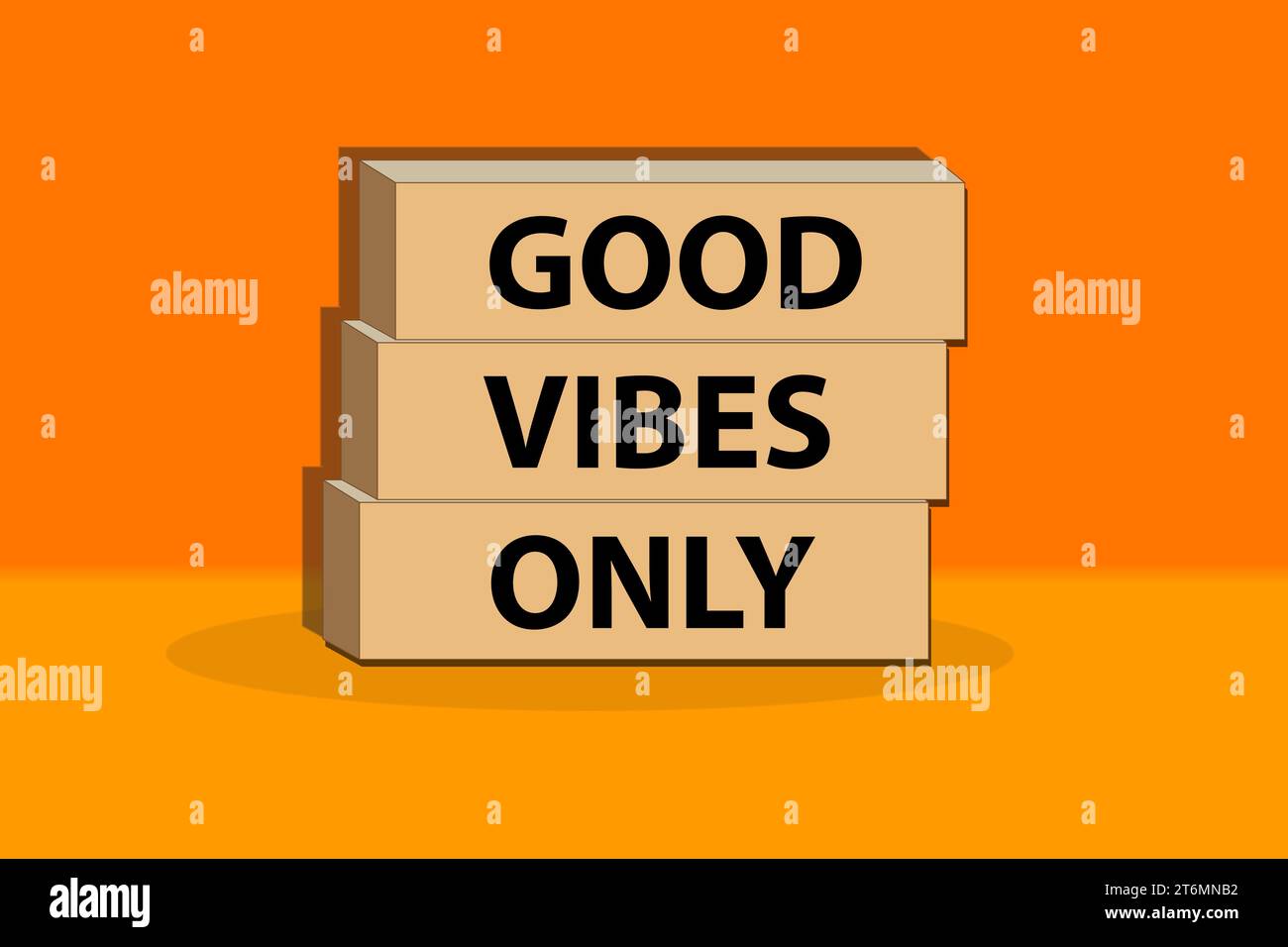 good vibes only on a gradient background. cube words. motivational ...