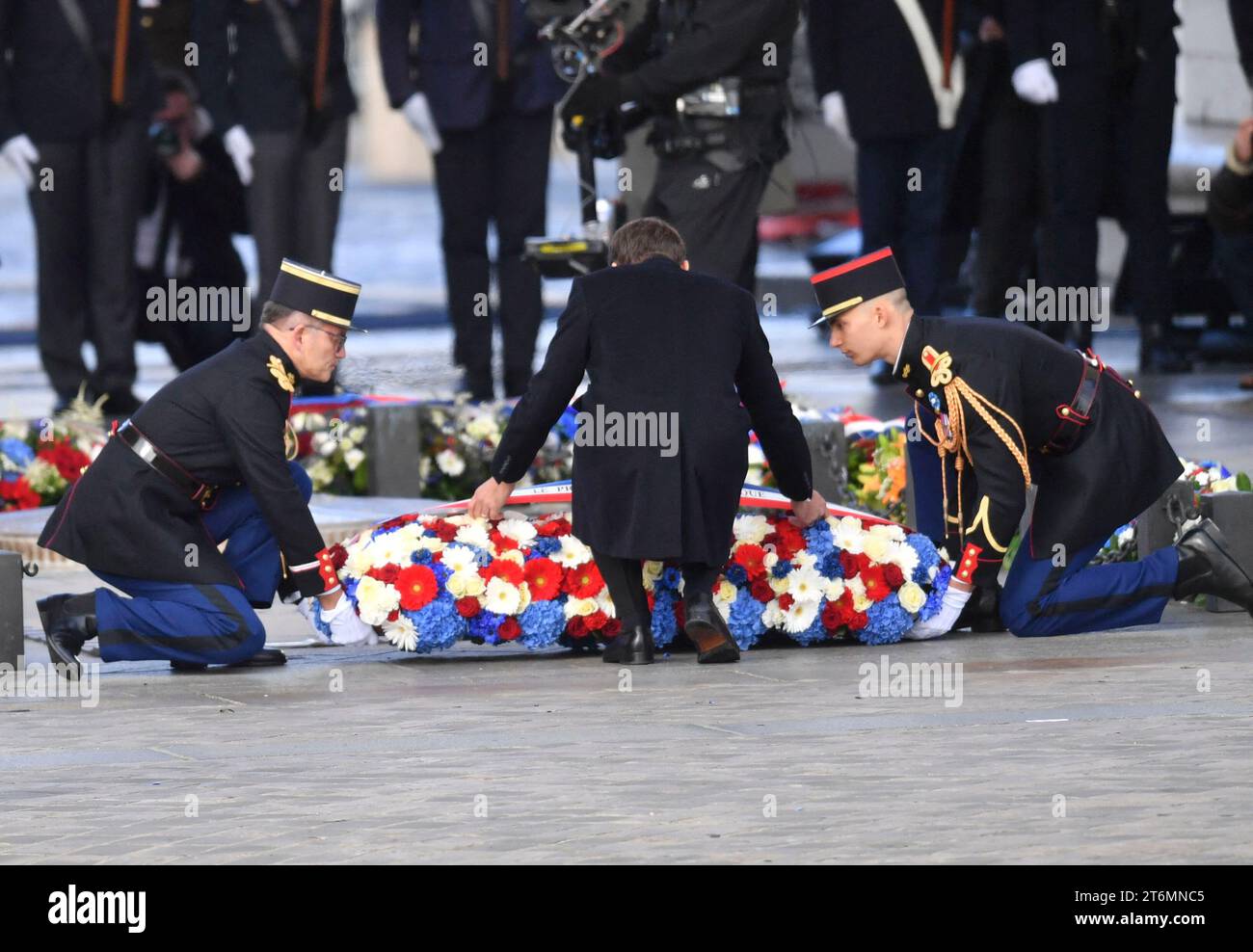 Paris, France. 11th Nov 2023. during a ceremony at the Arc de Triomphe ...