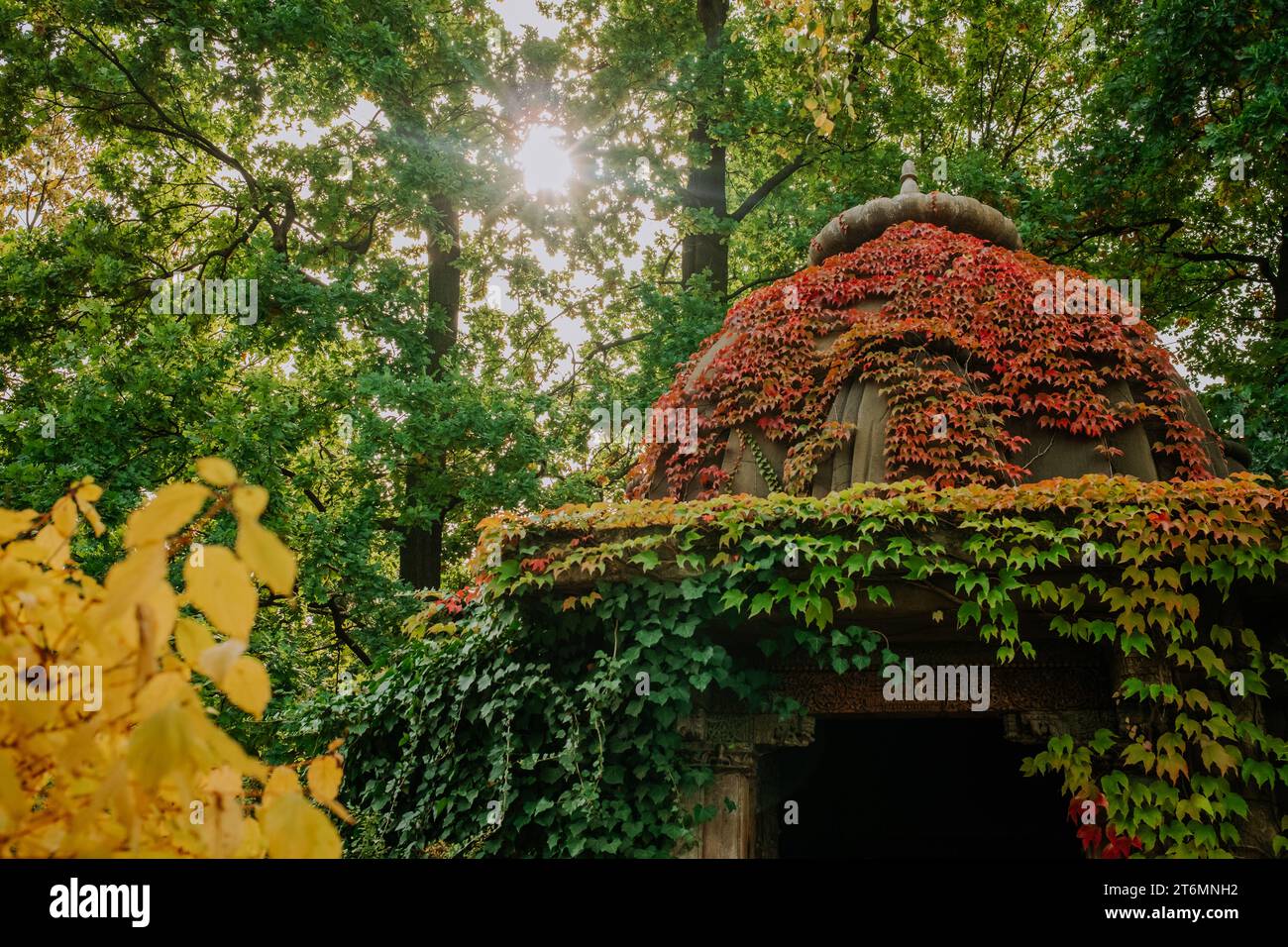 Ganesha temple, hinduism religion. Indian traditional exterior, autumn ...