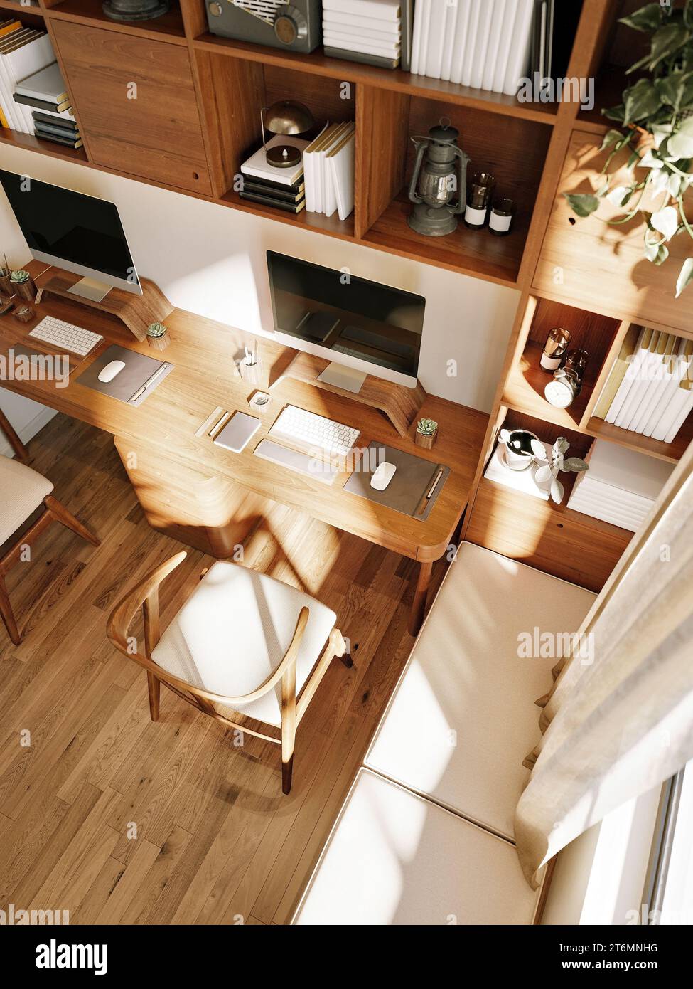 3d render home study room Stock Photo - Alamy