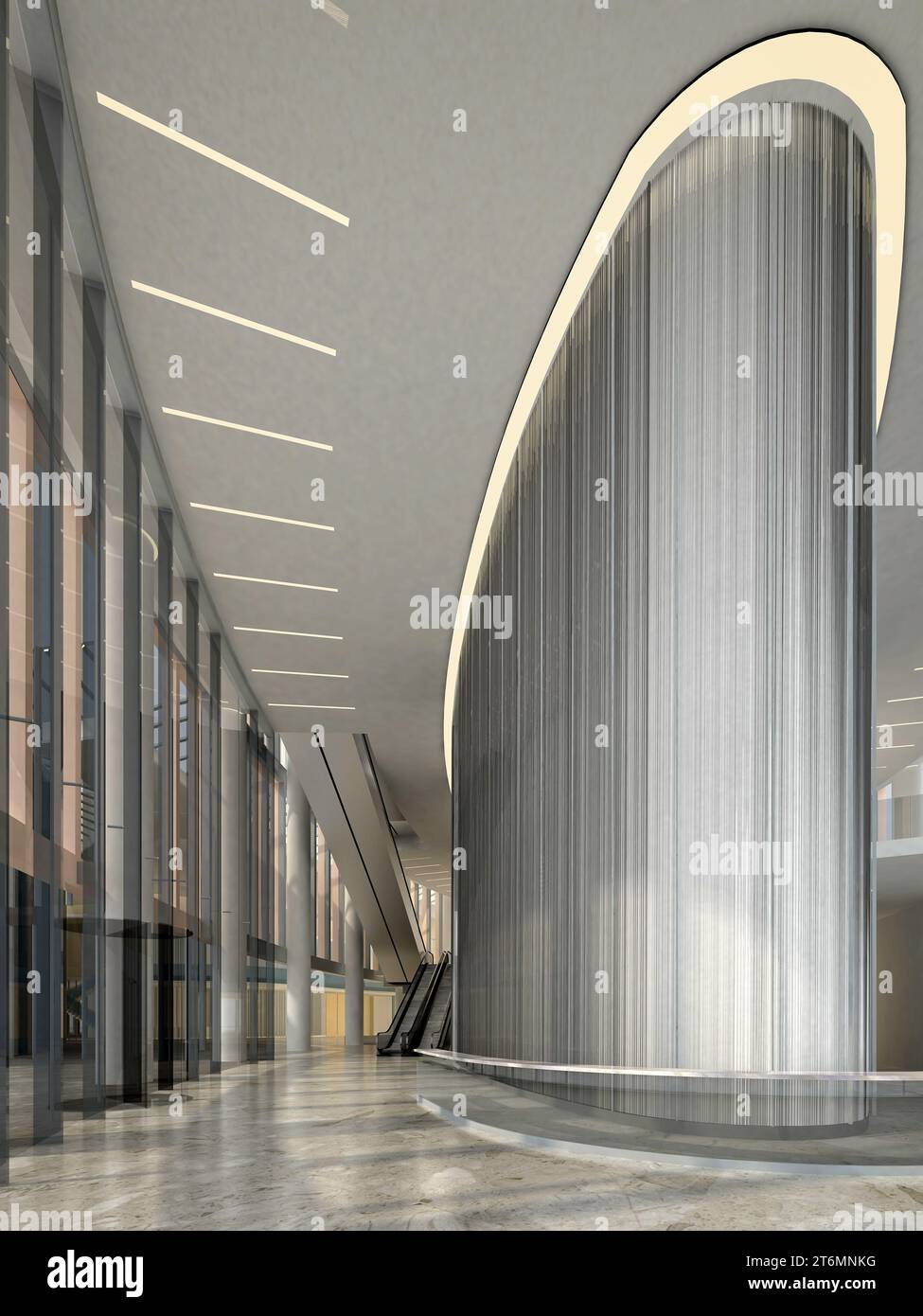 3d render of building interior lobby reception Stock Photo - Alamy