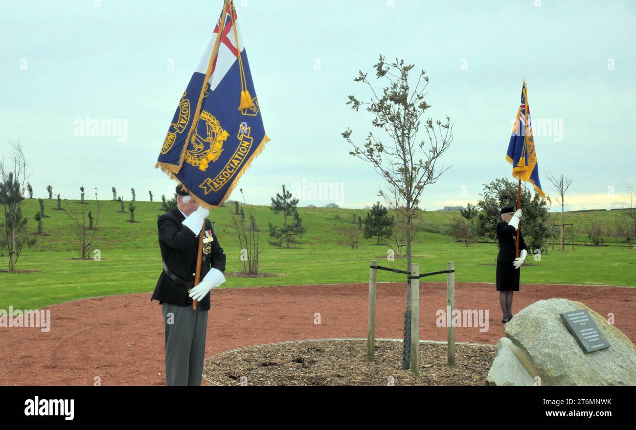 Remembrance ceremony at The Royal British Legion woodland site at Skol ...