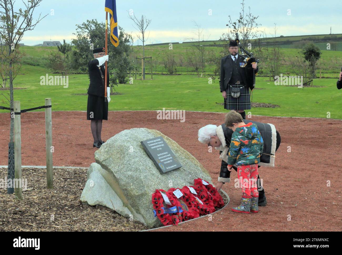 Remembrance ceremony at The Royal British Legion woodland site at Skol ...