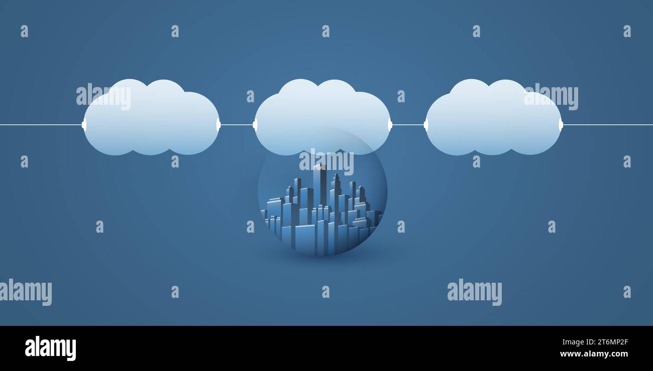 Smart City, Cloud Computing Design Concept with Transparent Globe and Cityscape - Digital ...