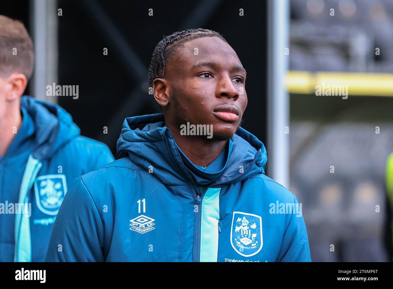 Brahima Diarra #11 of Huddersfield Town arrives during the Sky Bet ...