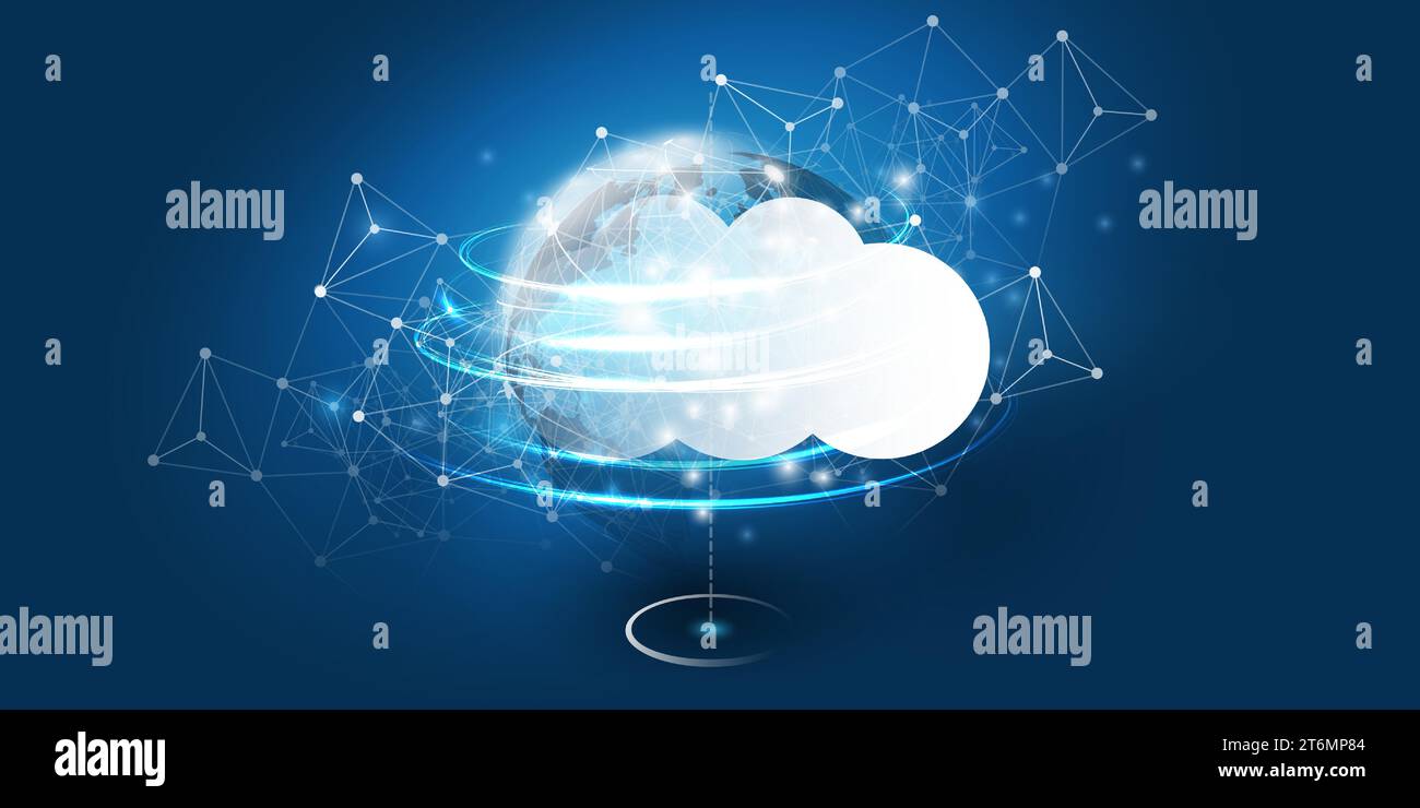 Abstract Blue Cloud Computing, Networks, Telecommunications Concept ...