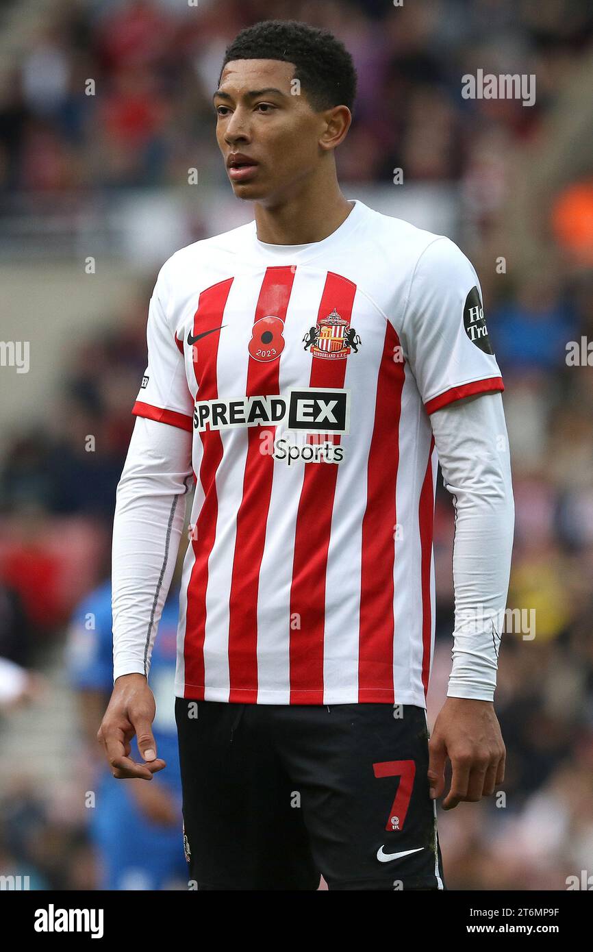 Sunderland, UK. 11th Nov 2023. Jobe Bellingham of Sunderland during the ...