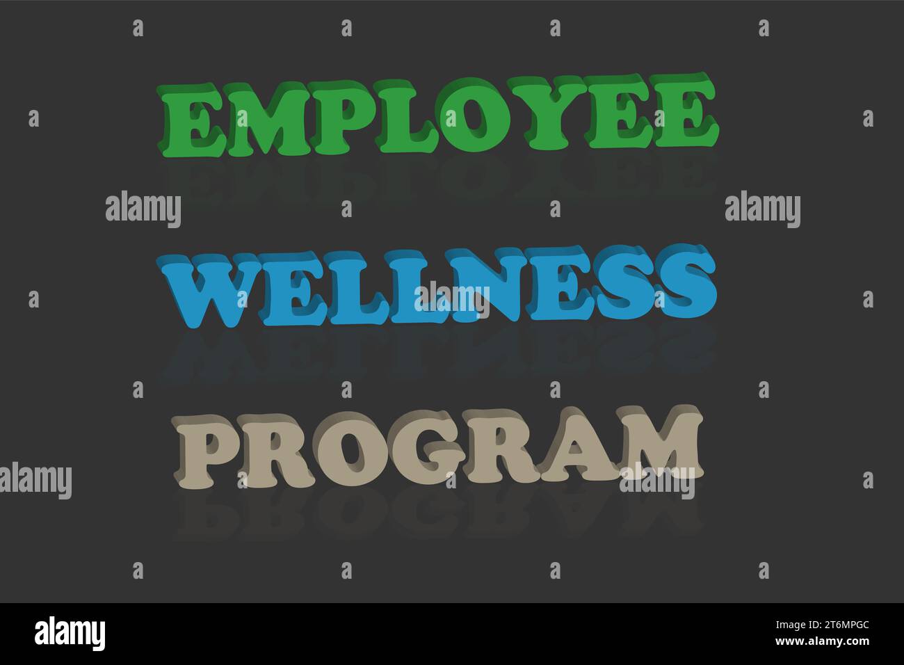 Employee wellness program. text and dark background. vector. industries ...