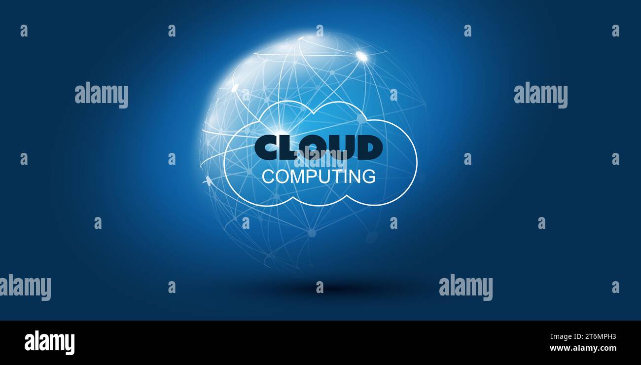 Futuristic Cloud Computing Design Concept - Digital Connections, Technology Background with ...