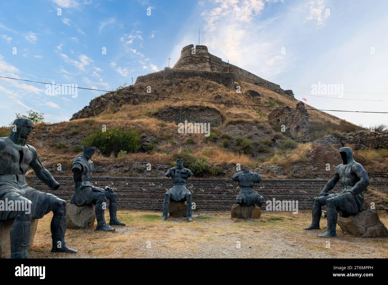 Gori historic Castle ruin and statues in Gori, Georgia. The ancient ...
