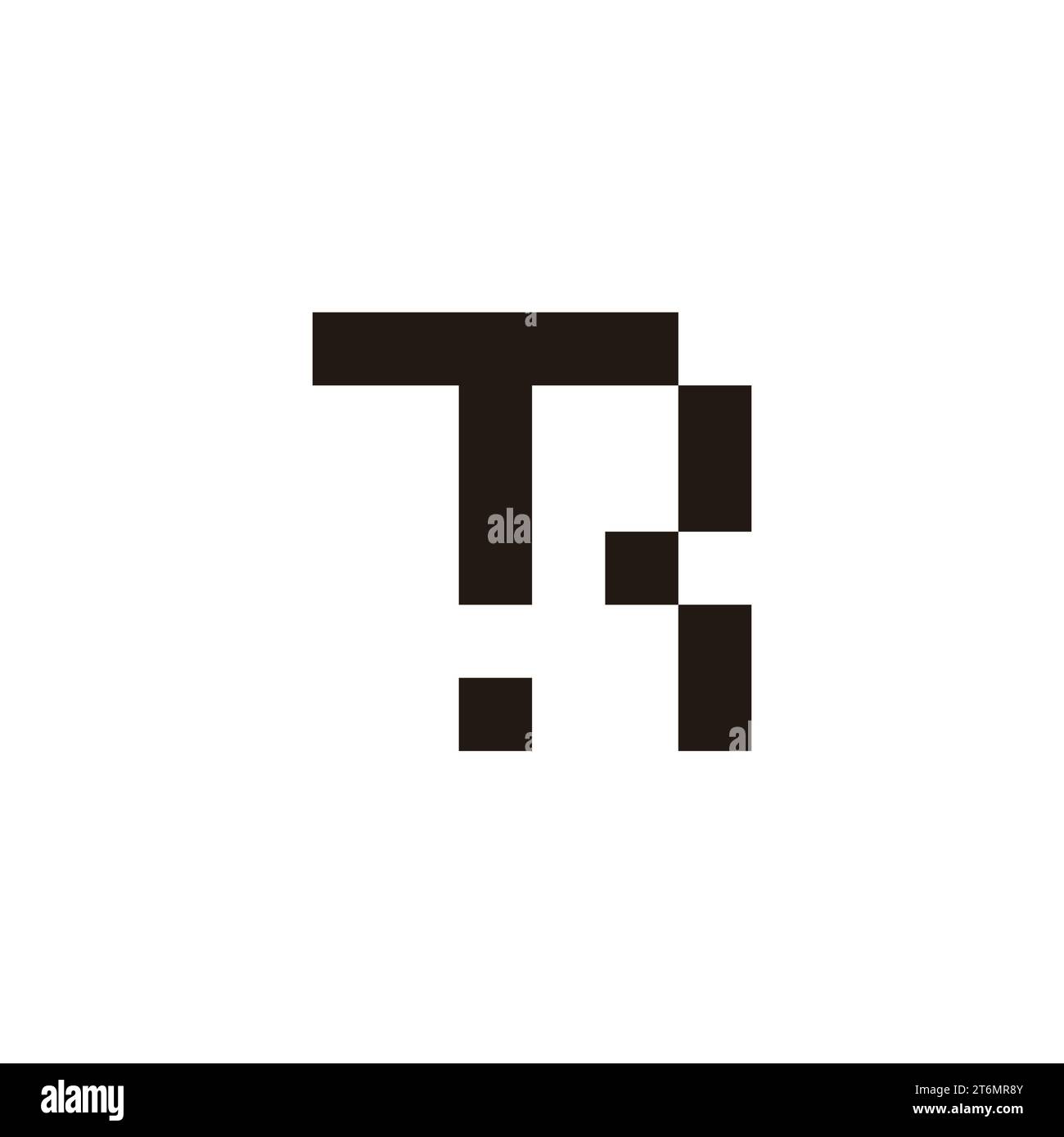 letter tr simple linked pixels logo vector Stock Vector Image & Art - Alamy