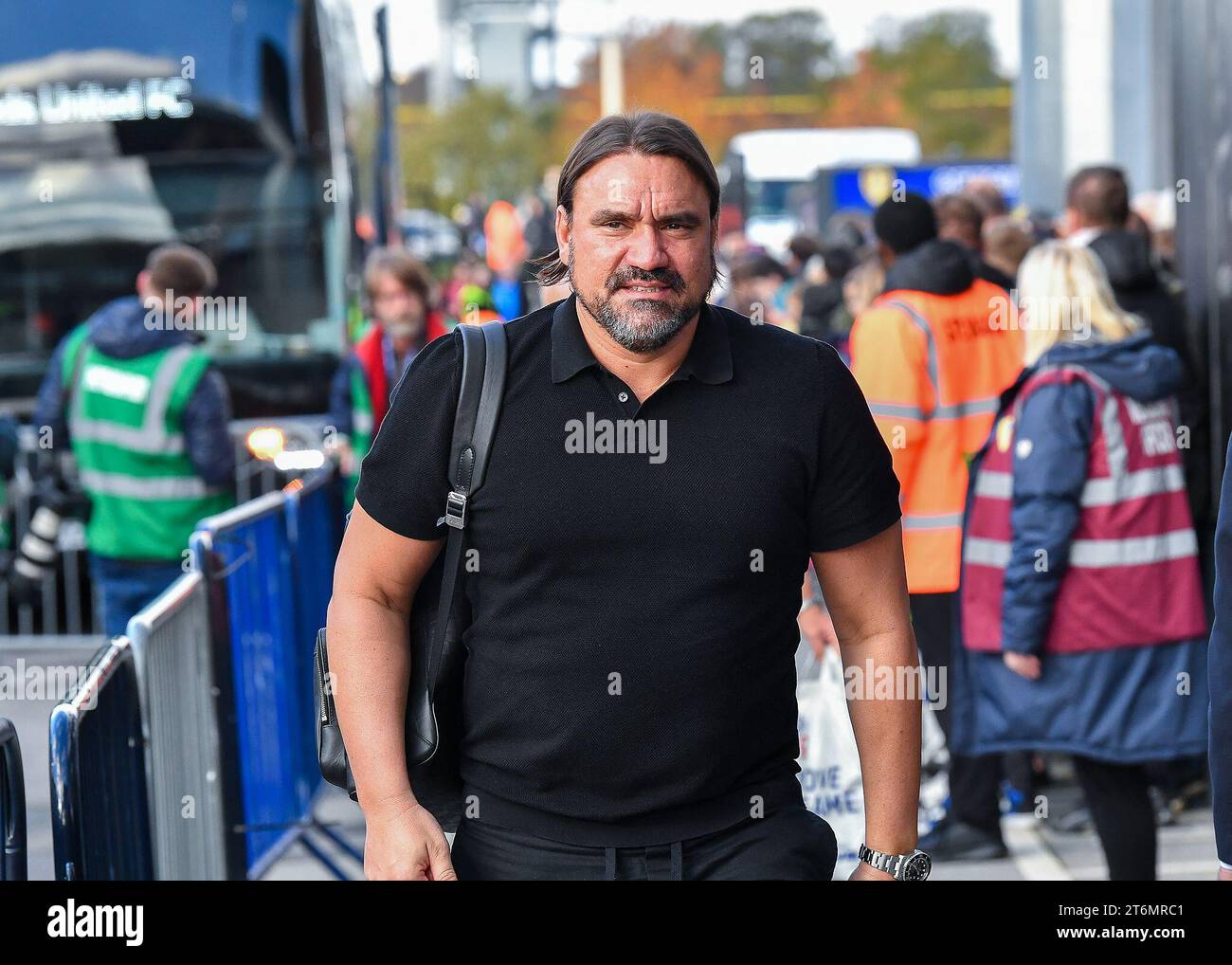 Daniel Farke manager of Leeds United arrives during the Sky Bet ...