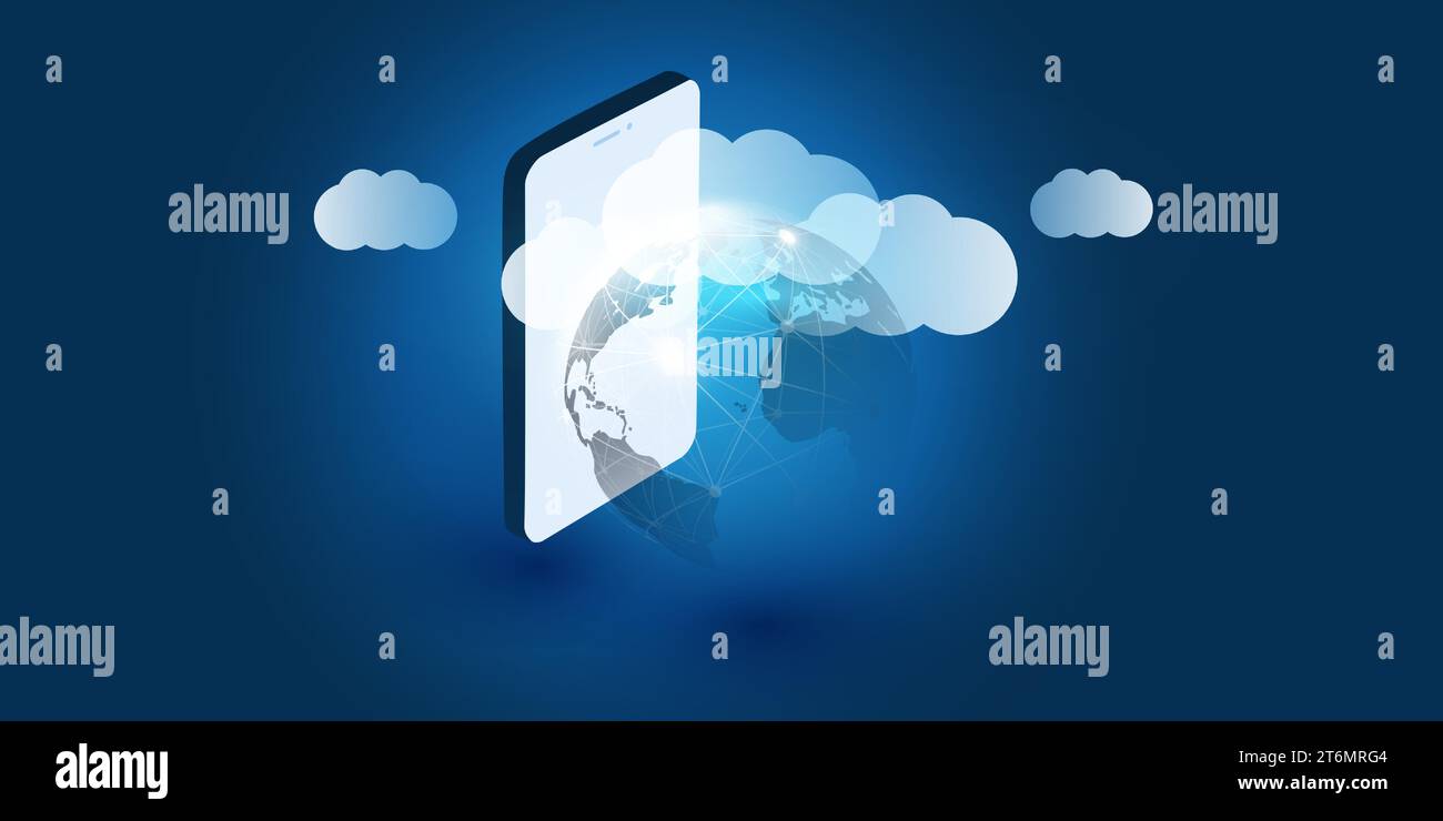 Futuristic Cloud Computing, Network Design Concept - Digital ...