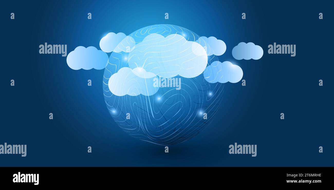 Abstract Blue Cloud Computing Networks Telecommunications Concept