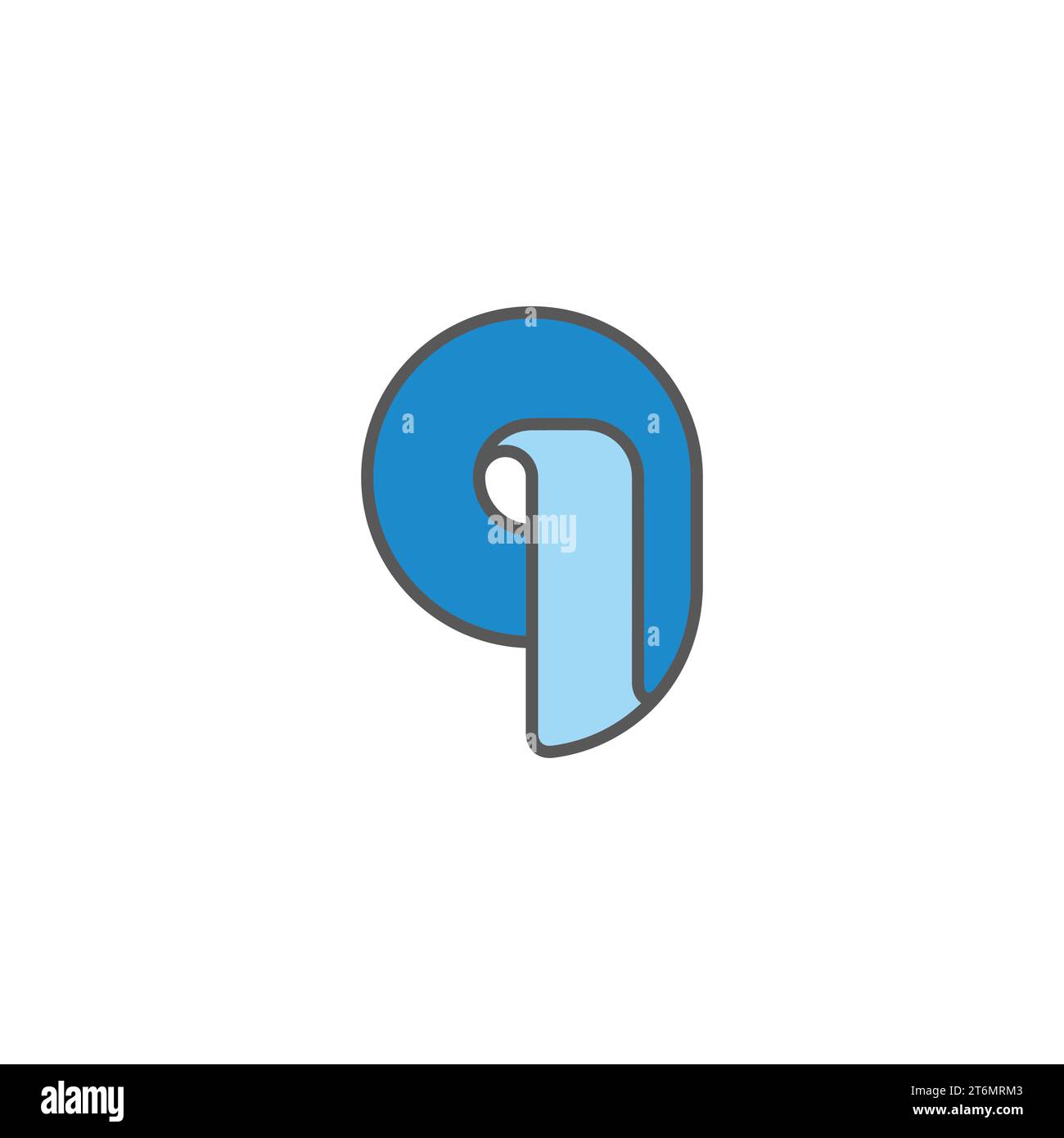 letter iq blue roll paper design logo vector Stock Vector Image & Art ...