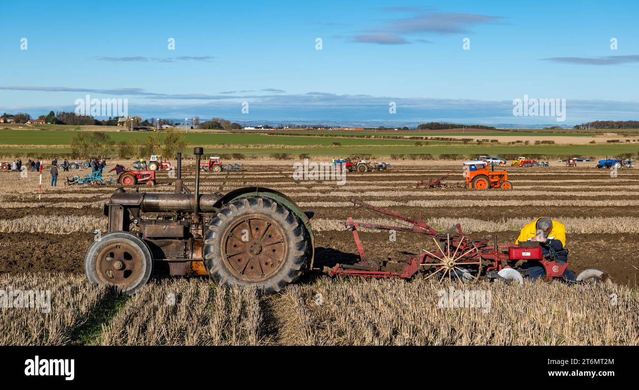 Old tractor ploughing field hi-res stock photography and images - Alamy