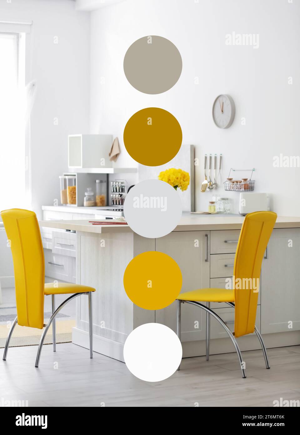 Stylish dining room with furniture. Color palette matching to this ...