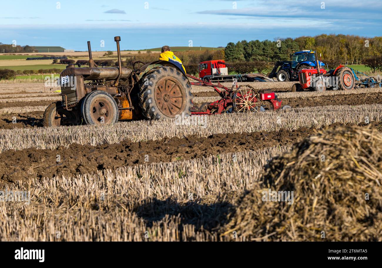 Old tractor ploughing field hi-res stock photography and images - Alamy