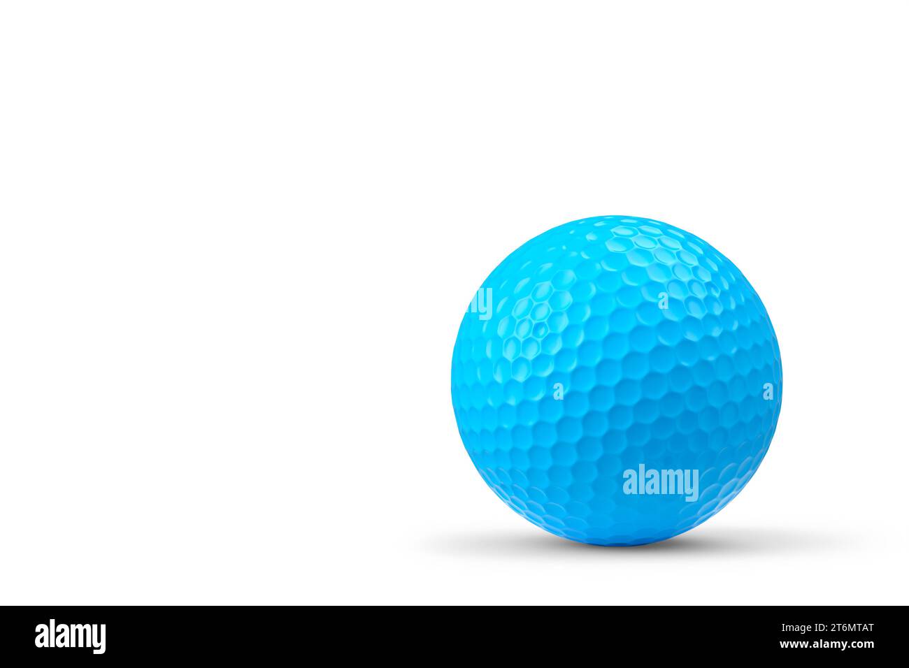 Blue golf ball isolated on white background. 3d rendering of sport ...