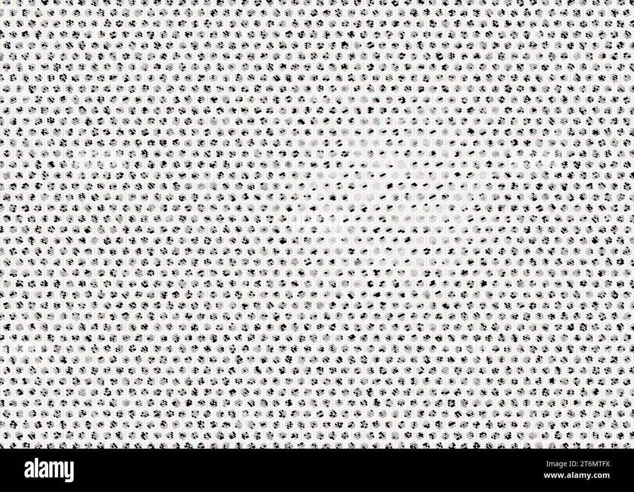 contemporary hexagonal pattern featuring gray scale checkered cells ...