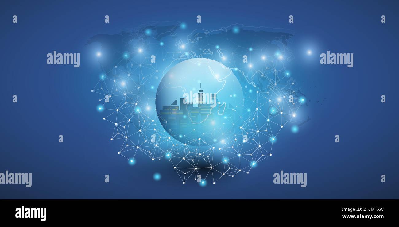 Futuristic Smart City, IoT and Cloud Computing Design Concept with ...