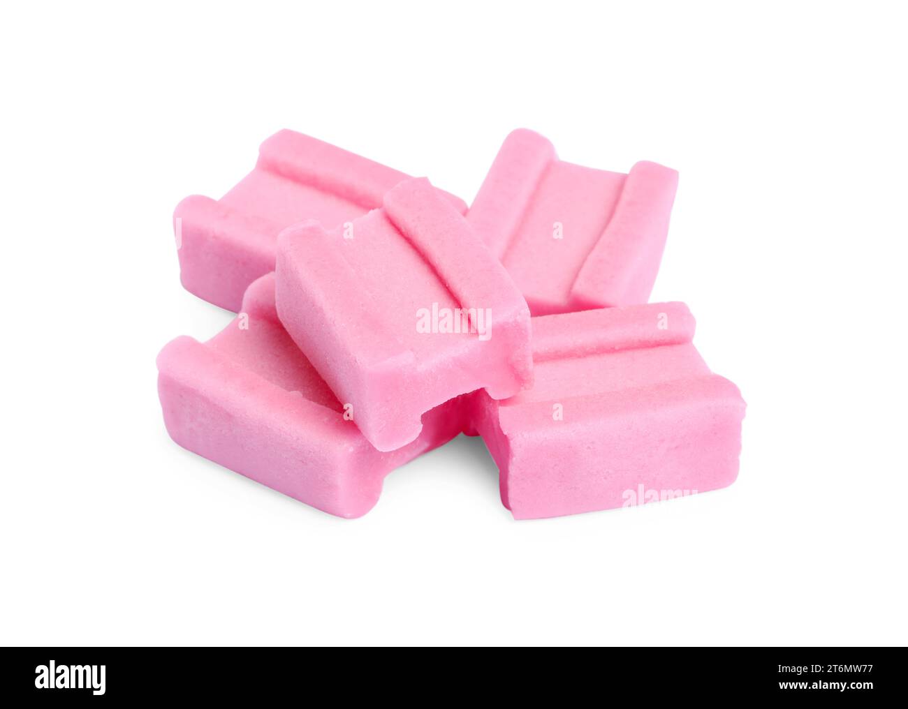 Tasty pink bubble gums isolated on white Stock Photo - Alamy