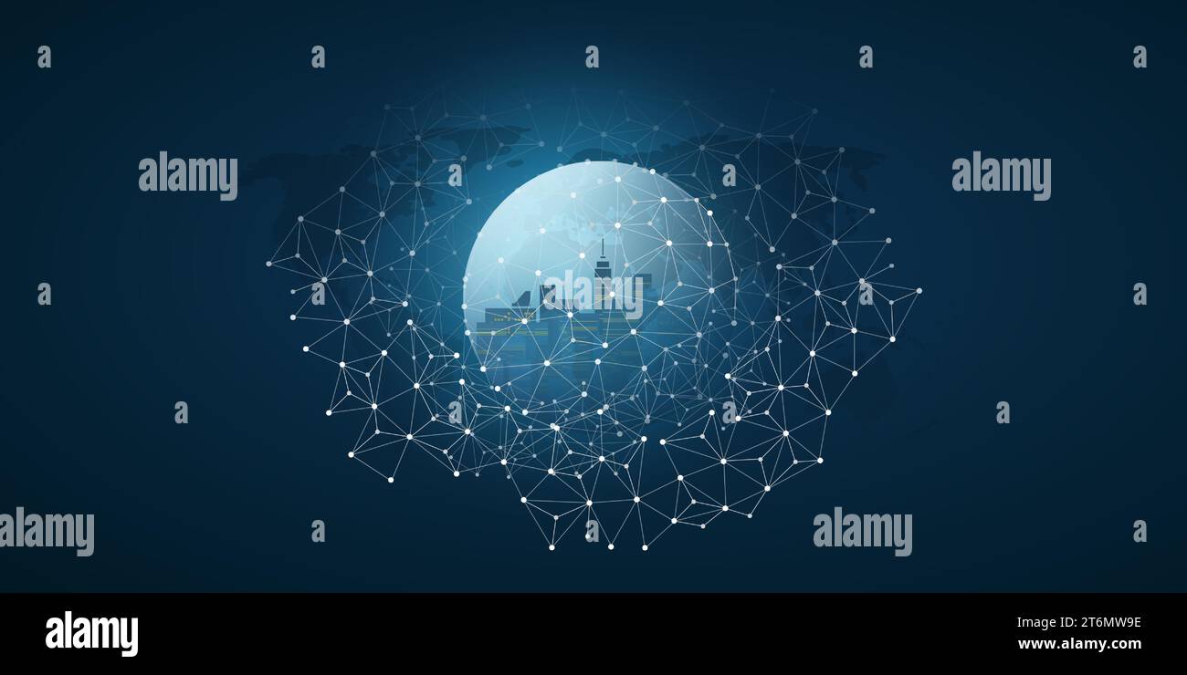 Futuristic Smart City, IoT and Cloud Computing Design Concept with ...
