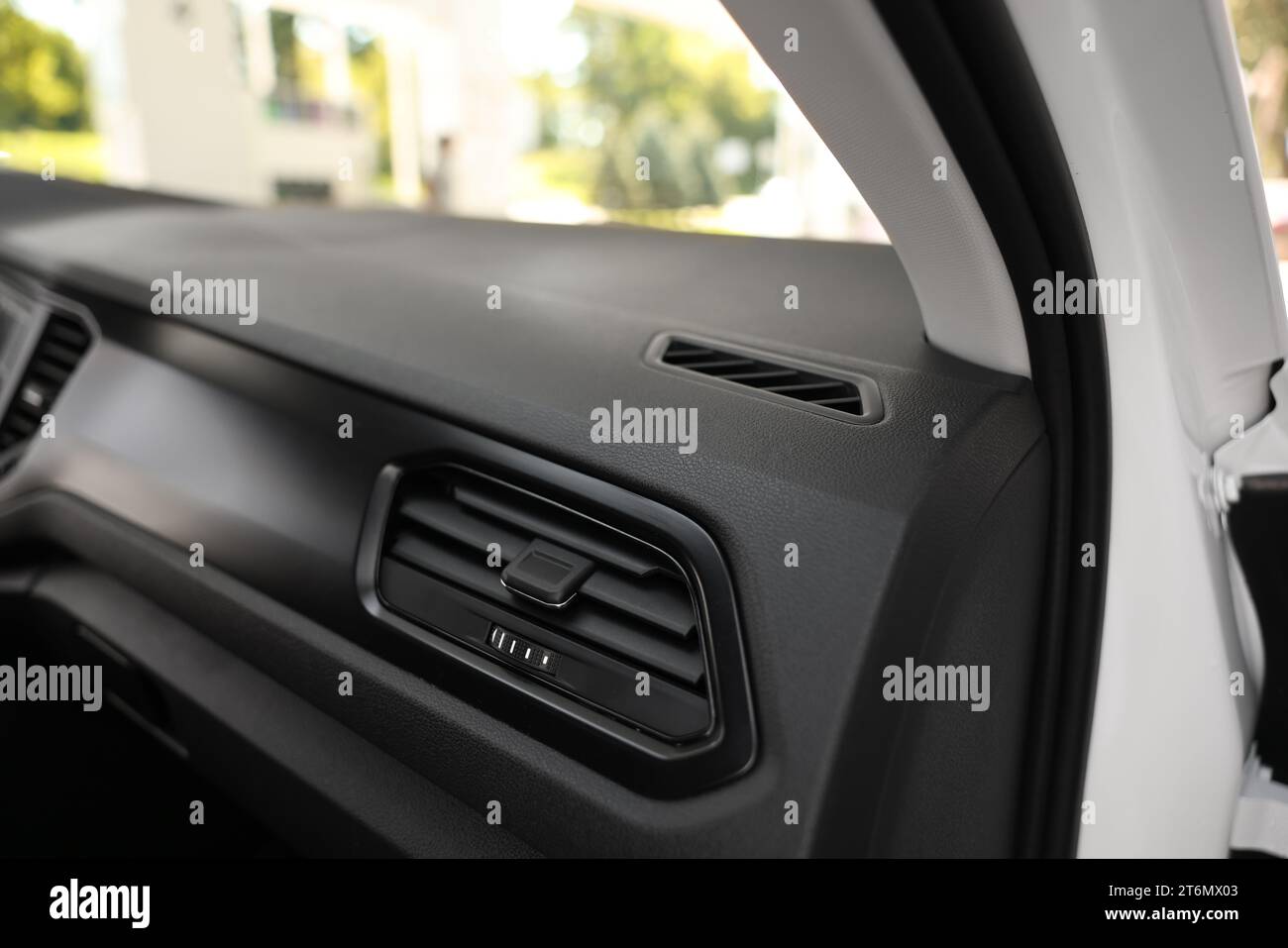Safety airbag sign and air vent inside car, closeup Stock Photo - Alamy
