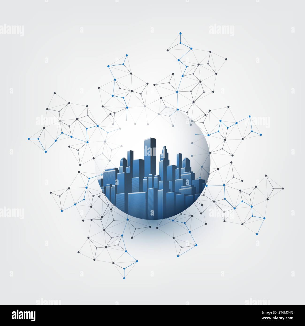 Futuristic Smart City, IoT and Cloud Computing Design Concept with ...