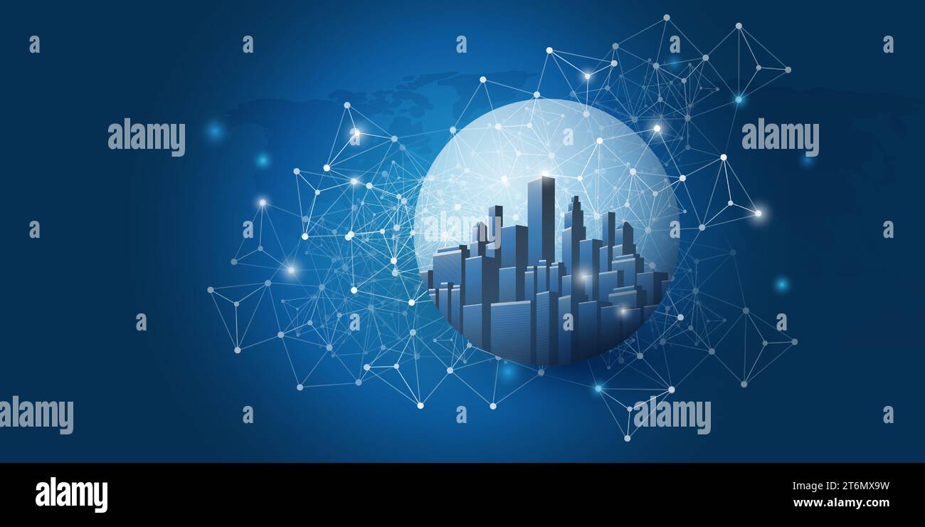 The blue house cluster Stock Vector Images - Alamy