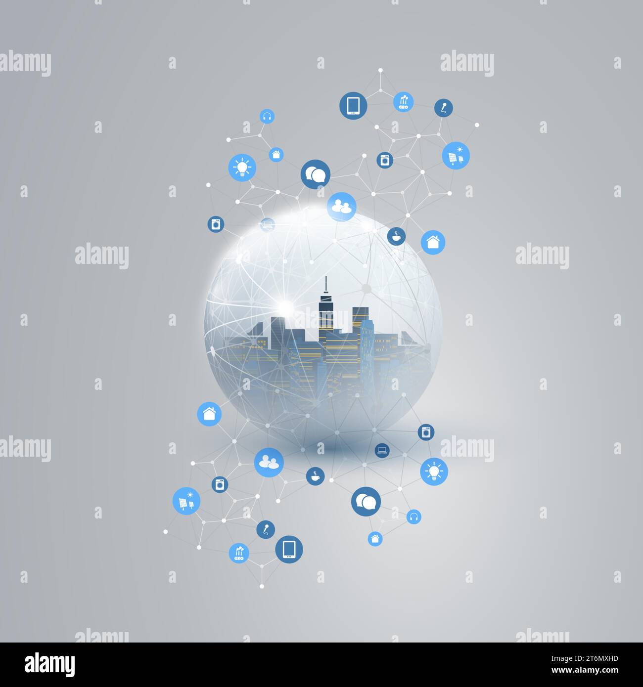 Futuristic Smart City, IoT and Cloud Computing Design Concept with ...