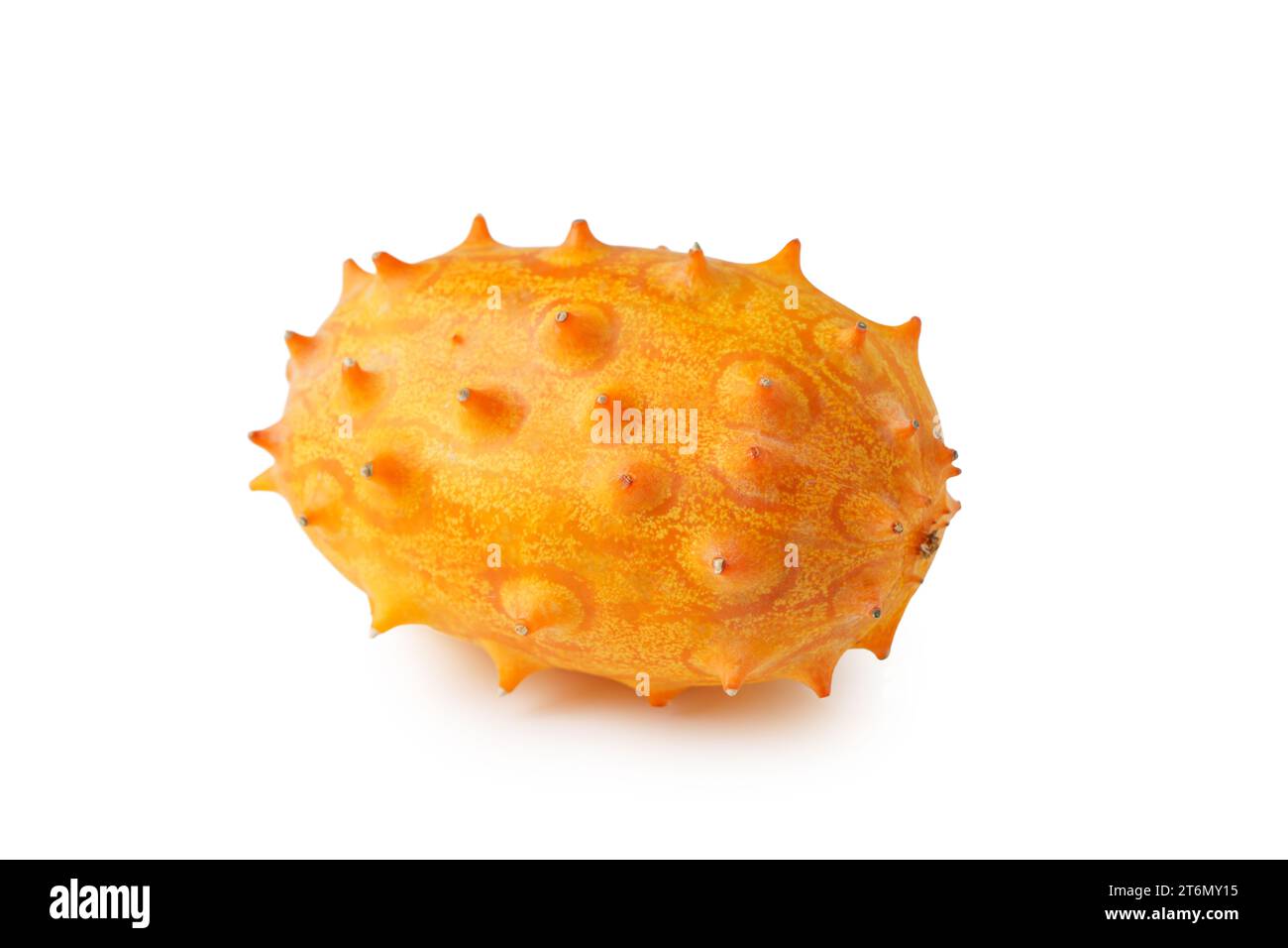 Kiwano fruit, green horned melon isolated on white background. Organic ...