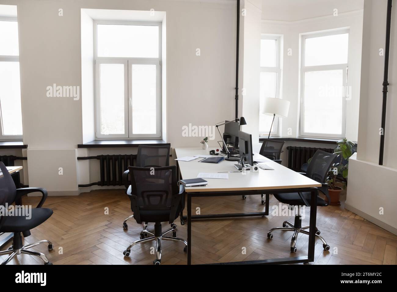 Empty modern office room with no people Stock Photo - Alamy