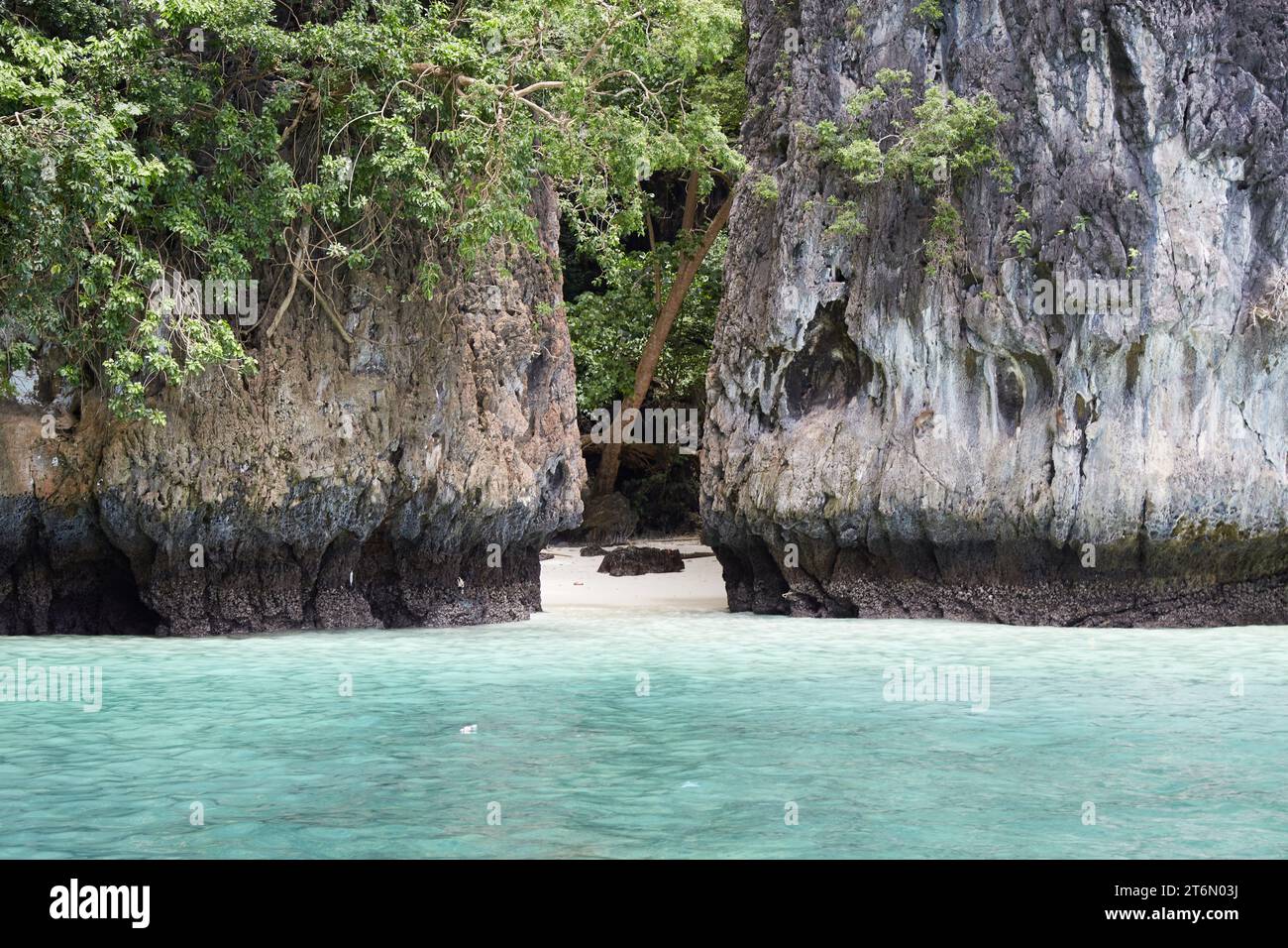 The stunning Loh Samah Bay near Maya Bay on Phi Phi Island, southern ...
