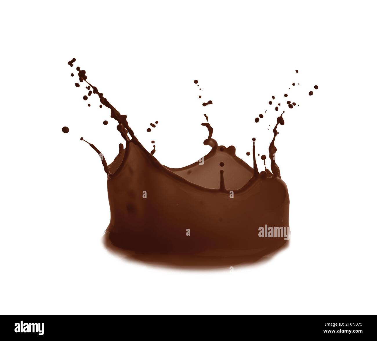Chocolate color liquid splashing on white background Stock Photo - Alamy