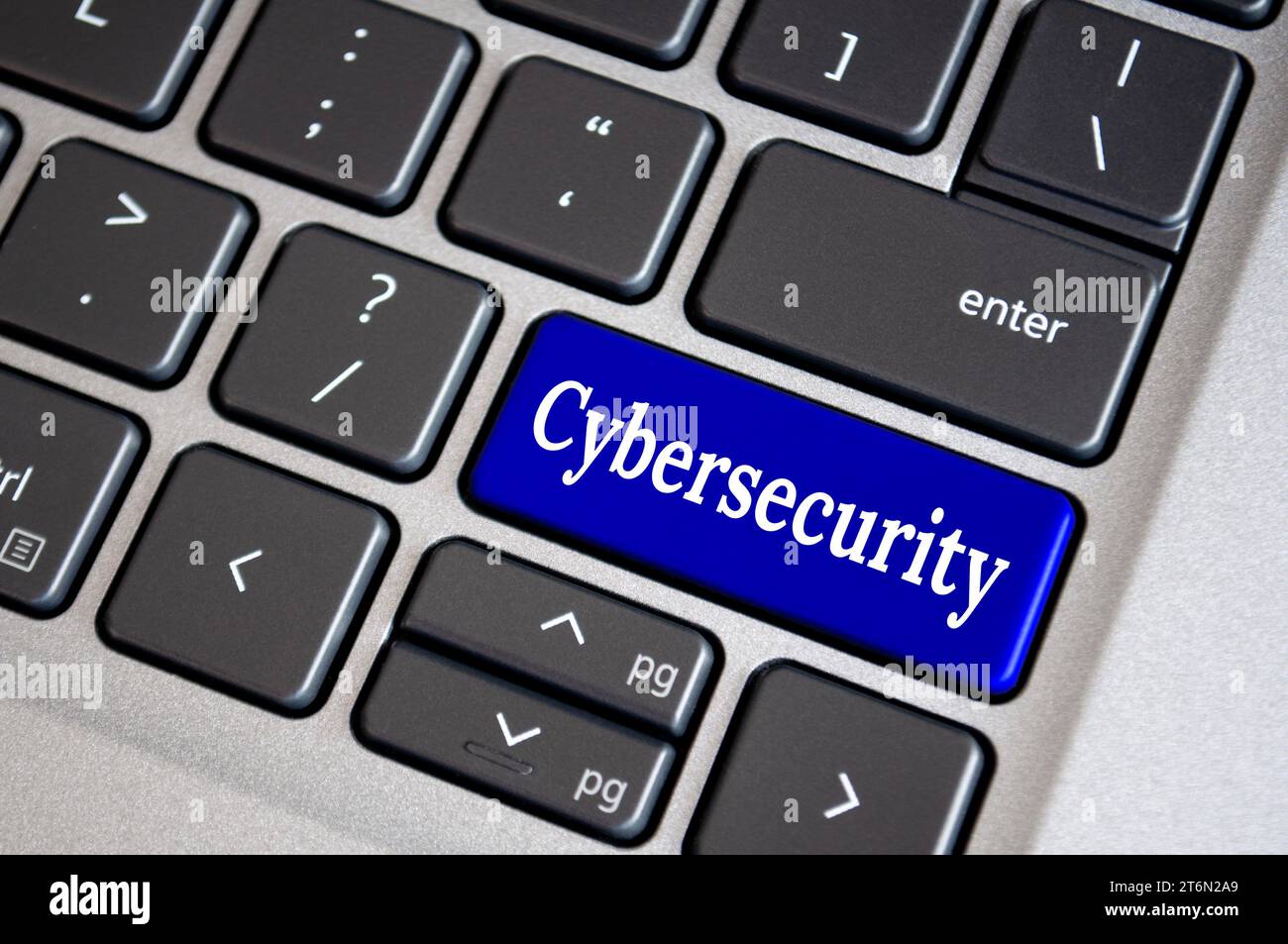 Cybersecurity text on blue keyboard. Secure access for online privacy ...