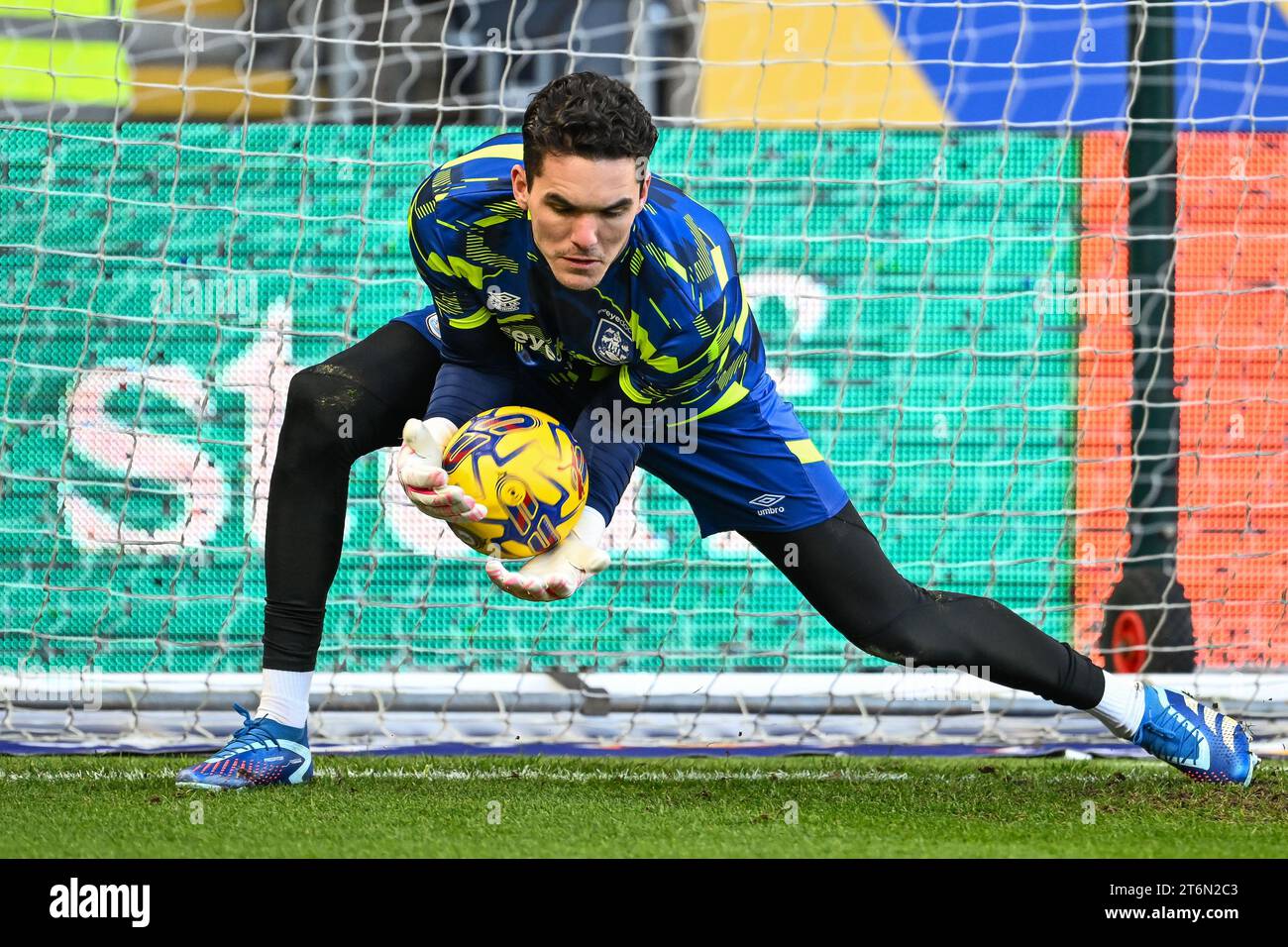 Lee Nicholls #1 of Huddersfield Town during the pre-game warmup ahead ...