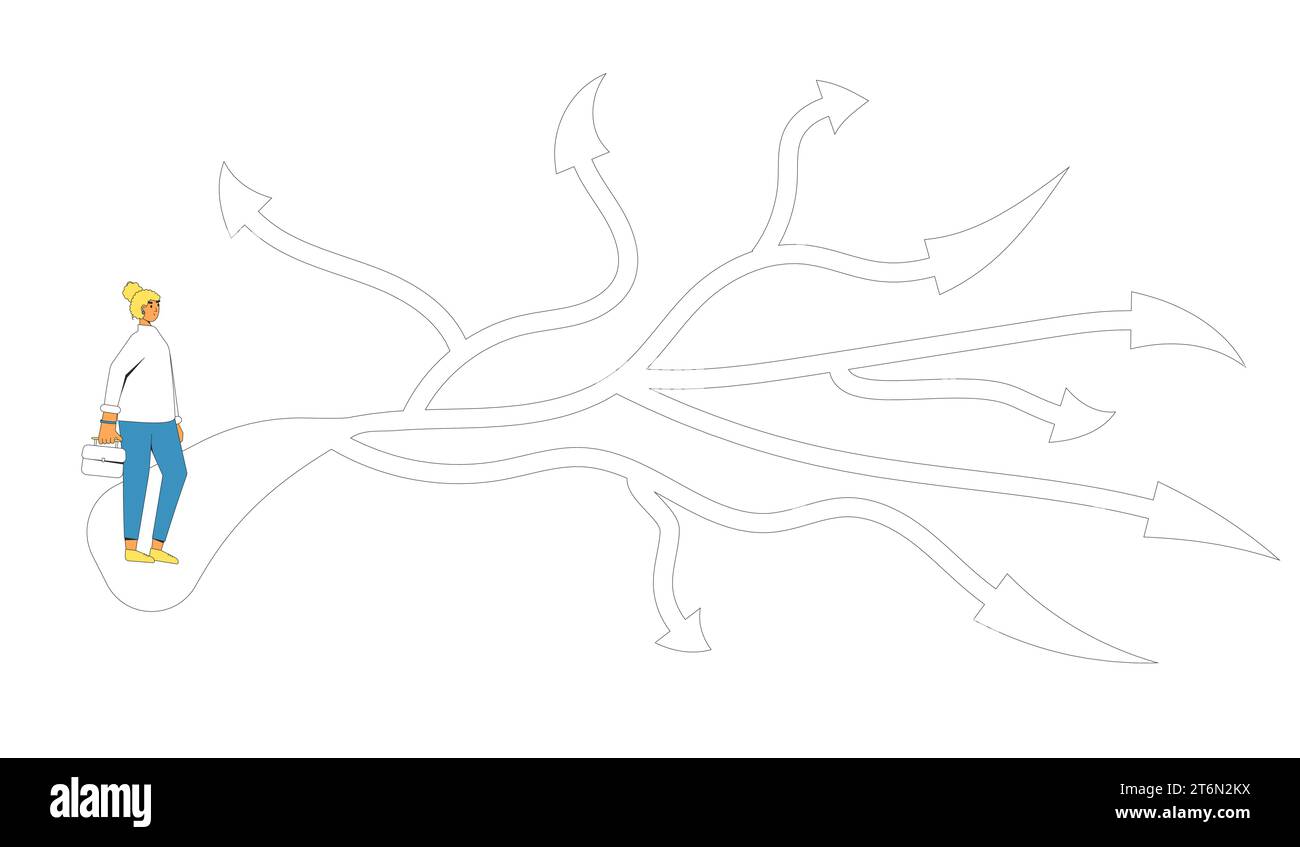 Woman standing at crossroads Stock Vector Images - Alamy