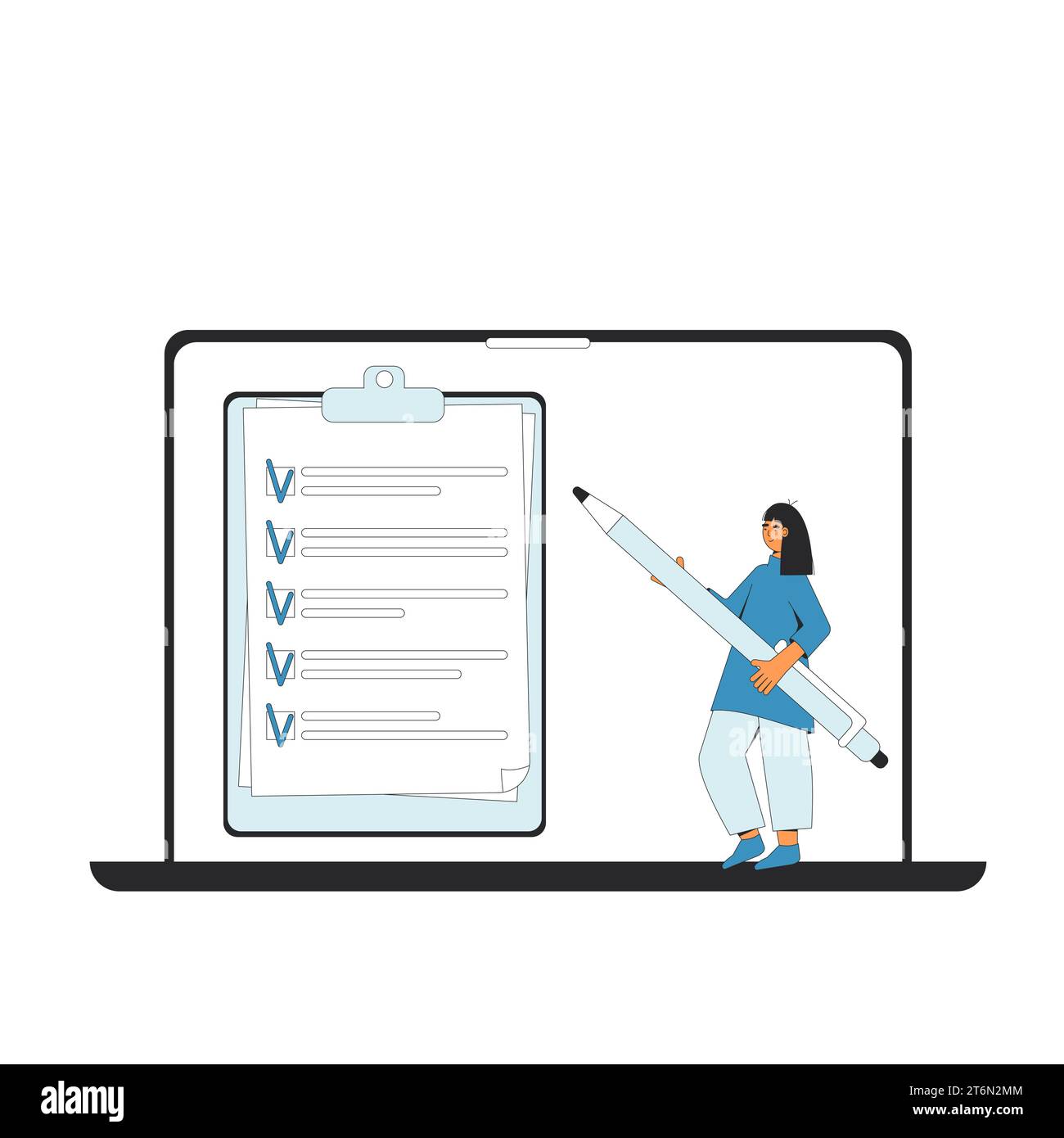 Survey concept isolated on a white background. Quality test. Client ...