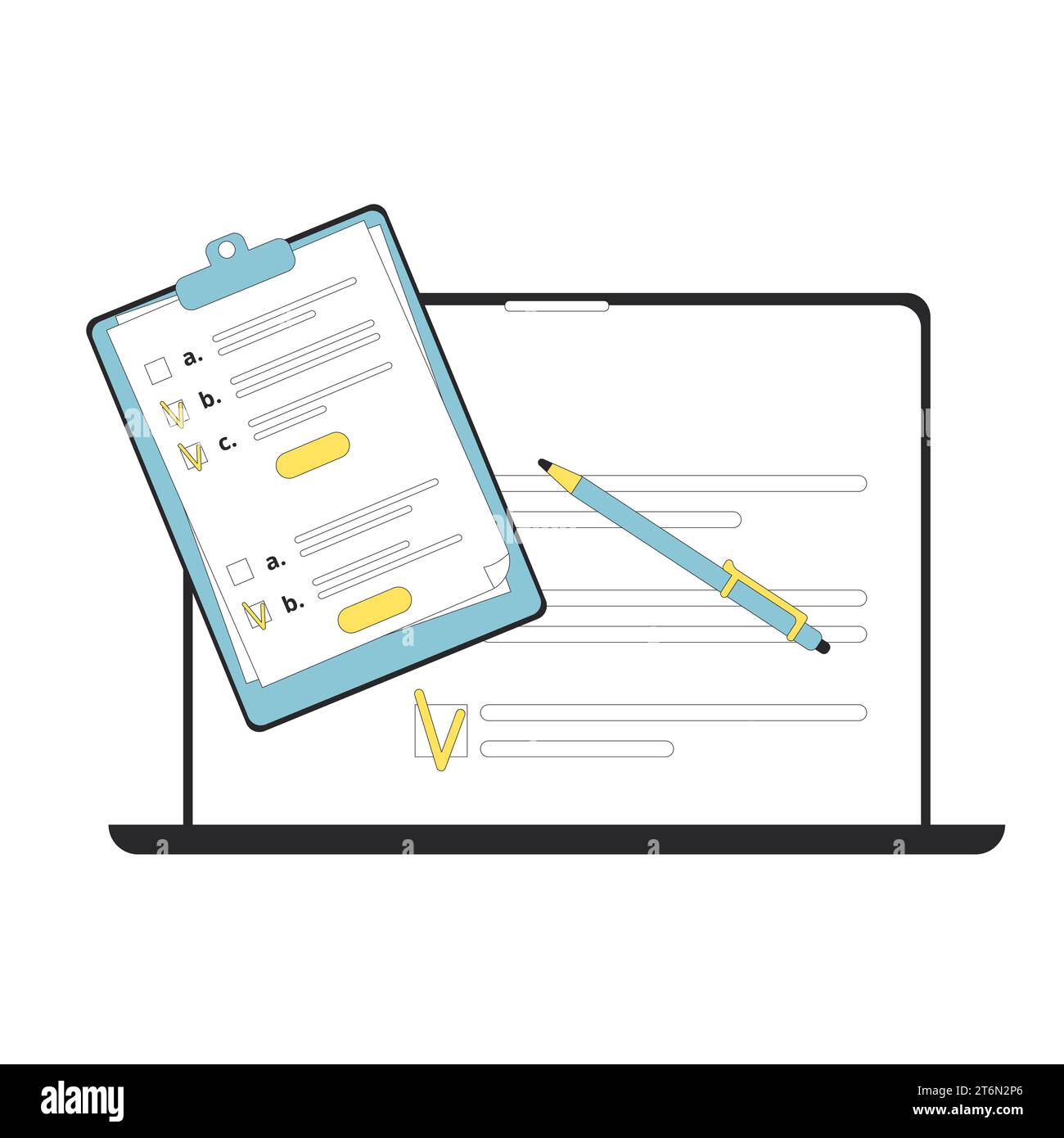 Survey concept isolated on a white background. Quality test. Client ...