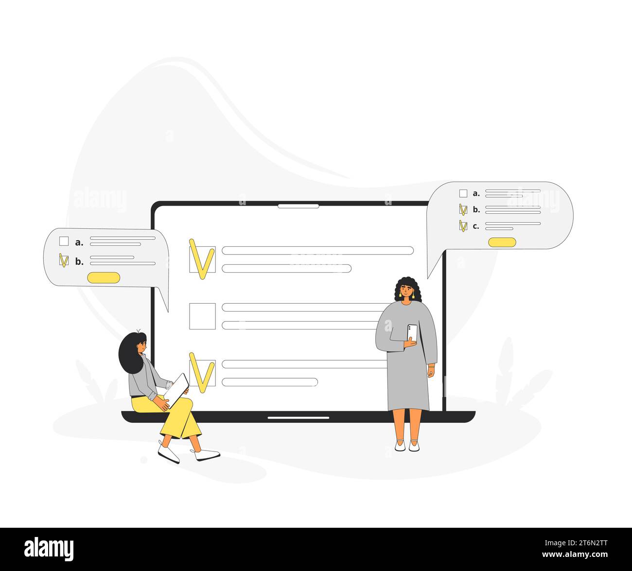 Survey concept isolated on a white background. Quality test. Client ...